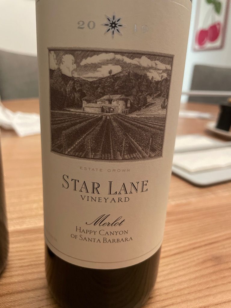 2019 Star Lane Vineyard Merlot, USA, California, Central Coast, Happy ...