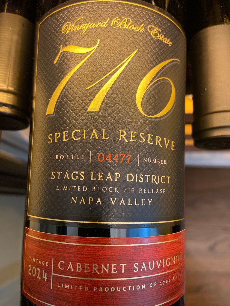 2014 Vineyard Block Estate Cabernet Sauvignon Block 716 Special Reserve ...