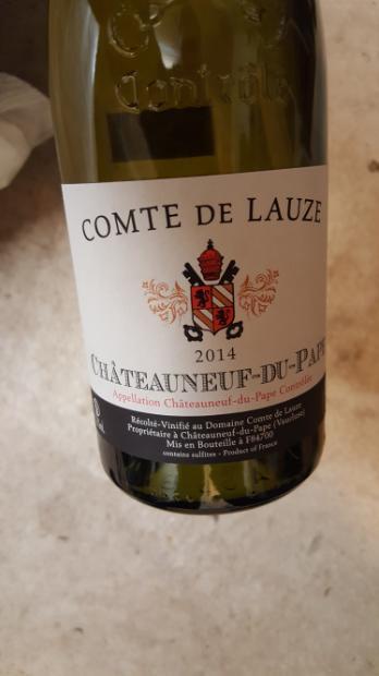 2014 Domaine Comte de Lauze Châteauneuf-du-Pape Blanc, France, Rhône ...