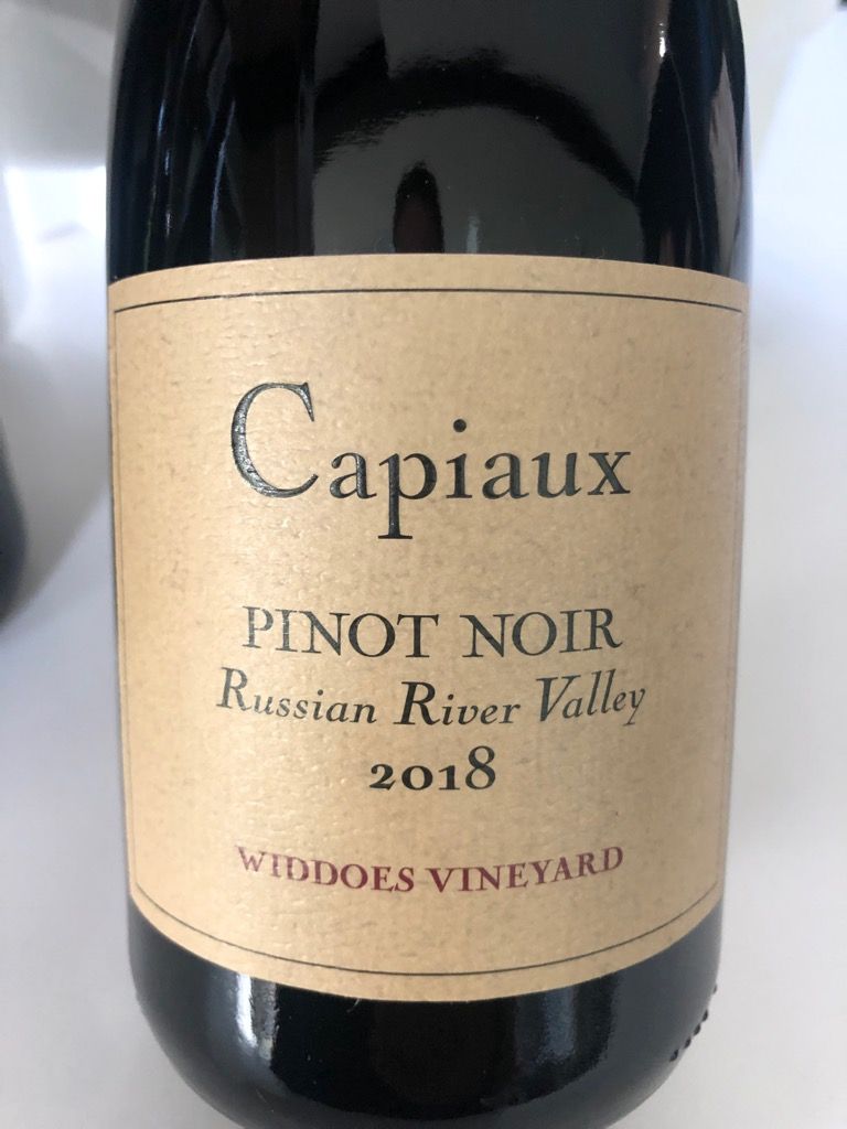 2018 Capiaux Cellars Pinot Noir Widdoes Vineyard, USA, California ...