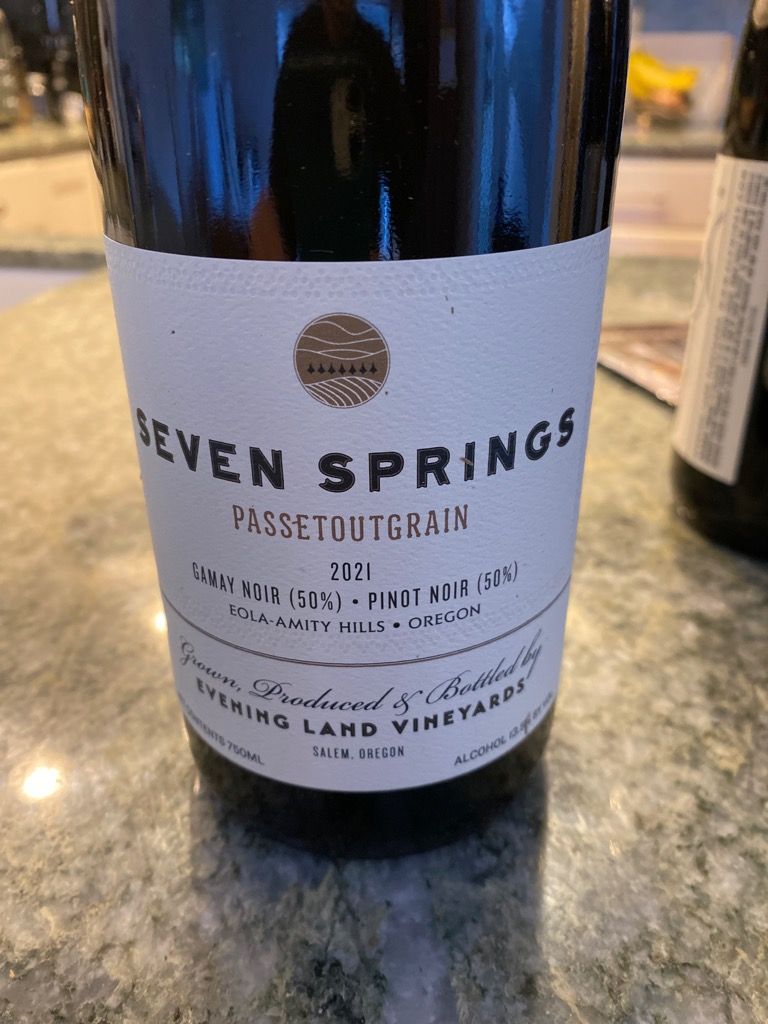 2021 Evening Land Vineyards Passetoutgrain Seven Springs Vineyard, USA ...