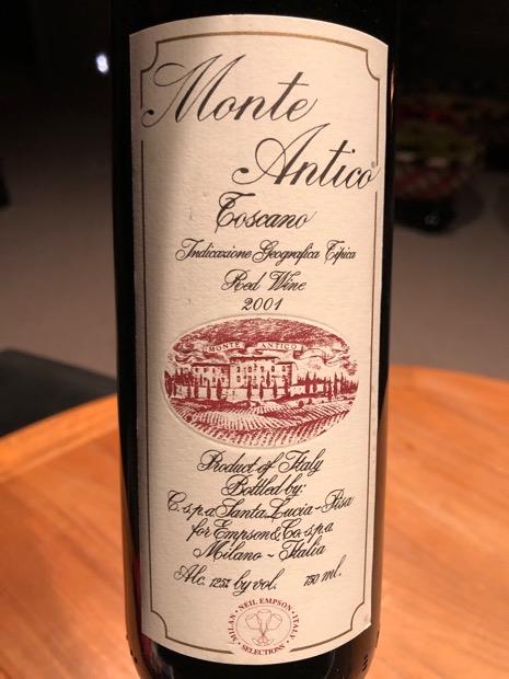 2001 Monte Antico Toscana IGT, Italy, Tuscany, Toscana IGT - CellarTracker