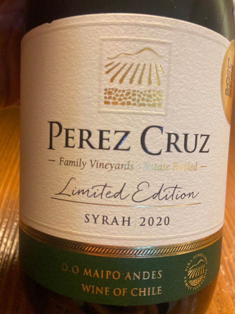 2020 Viña Perez Cruz Syrah Limited Edition, Chile, Maipo Valley ...