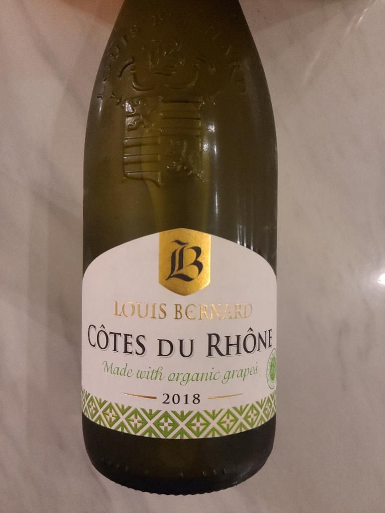 2018 Louis Bernard Côtes du Rhône Blanc, France, Rhône, Southern Rhône ...