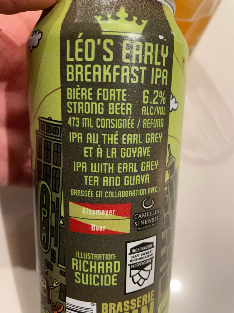 NV Brasserie Dunham Leo's Early Breakfast IPA, Canada, Quebec ...