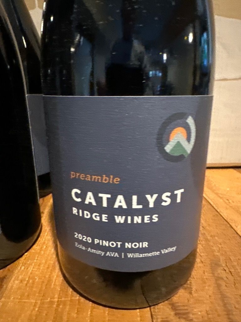 2020 Catalyst Ridge Wines Pinot Noir Preamble, USA, Oregon, Willamette Valley, Eola - Amity ...