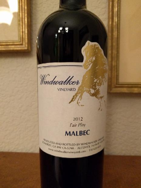 2012 Windwalker Vineyard Malbec, USA, California, Sierra Foothills, El ...