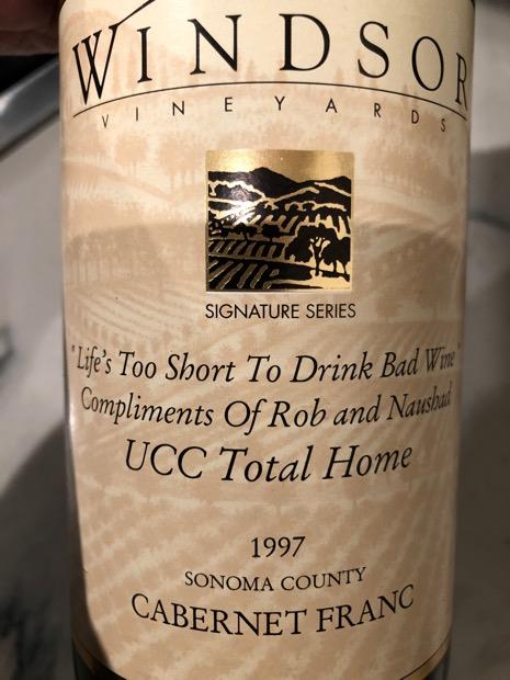 1999 Windsor Vineyards Cabernet Franc Signature Series Sonoma County ...