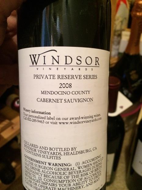 2007 Windsor Vineyards Cabernet Sauvignon Mendocino County, USA ...