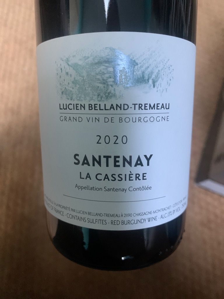 2020 Lucien Belland-Tremeau Santenay La Cassière, France, Burgundy ...