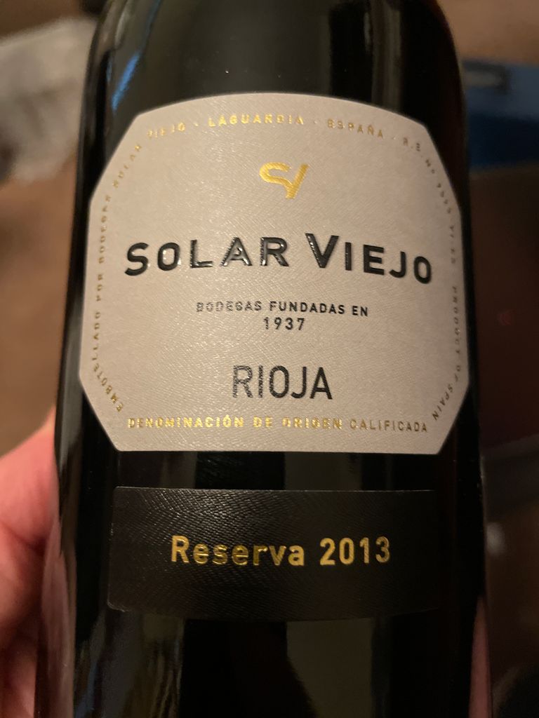 2013 Bodegas Solar Viejo Rioja Reserva, Spain, La Rioja, Rioja ...