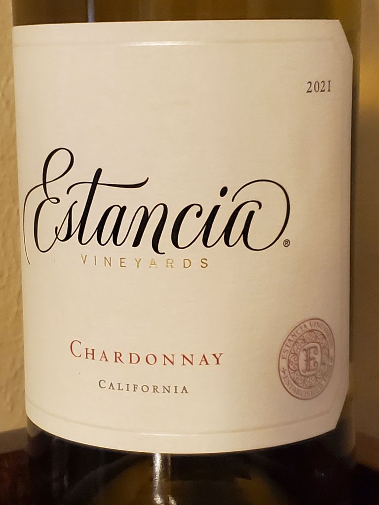 2021 Estancia Chardonnay, USA, California, Central Coast, Monterey ...