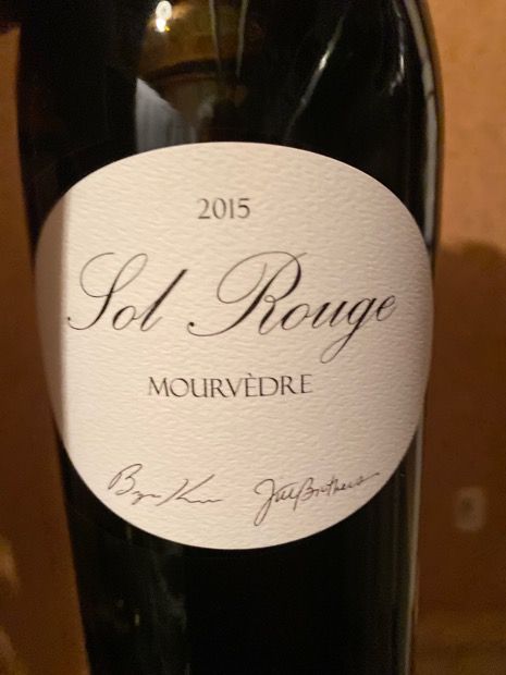 2015 Sol Rouge Mourvèdre, USA, California, North Coast, Red Hills Lake ...