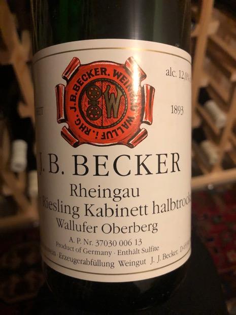 2007 J.B. Becker Wallufer Oberberg Riesling Kabinett "Halbtrocken ...