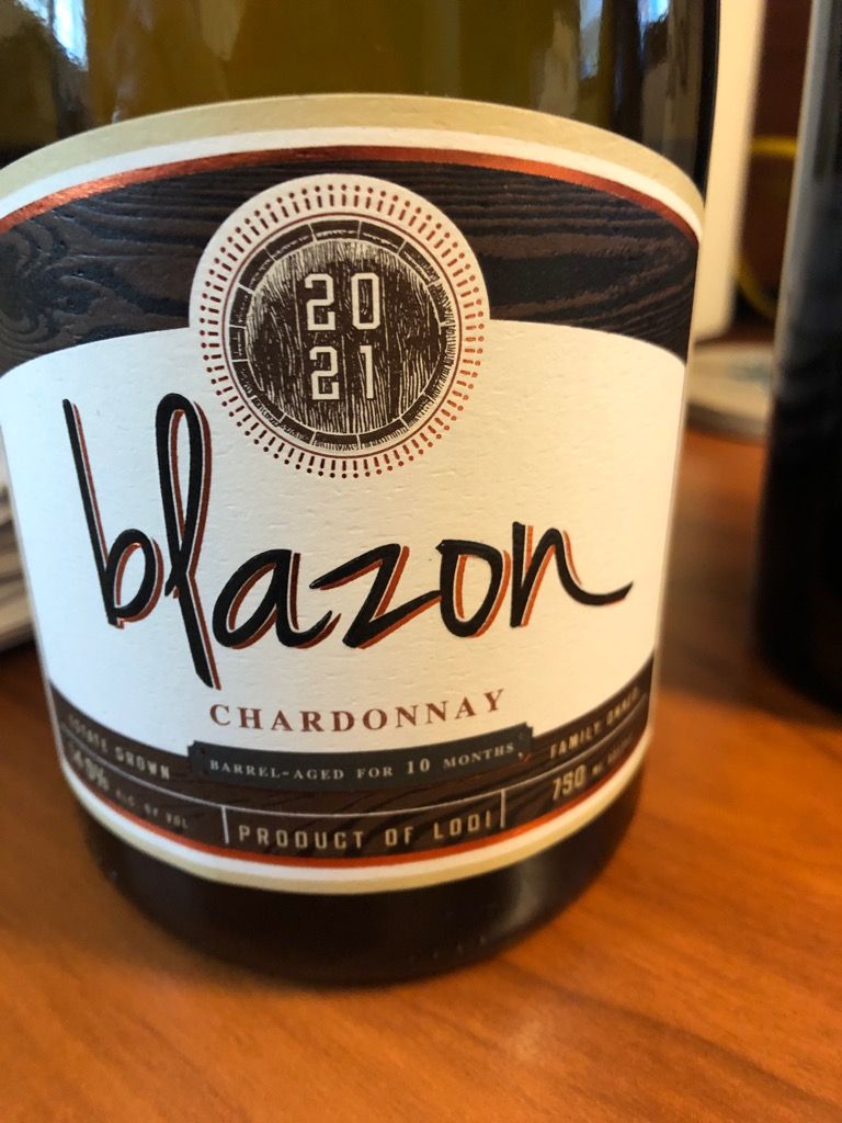 2021 Blazon Chardonnay, USA, California, Central Valley, Lodi ...