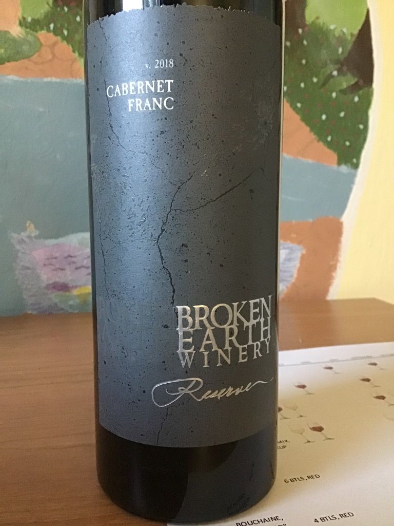 2018 Broken Earth Winery Cabernet Franc, USA, California, Central Coast ...