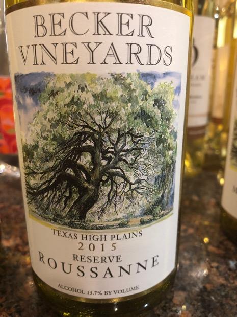 2018 Becker Vineyards Roussanne Reserve Bingham Family Vineyards, USA ...