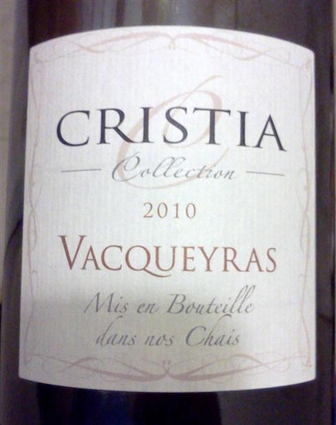 2009 Domaine de Cristia Vacqueyras Cristia Collection, France, Rhône ...