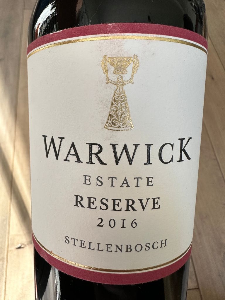 2016 Warwick Estate Reserve, South Africa, Coastal Region, Stellenbosch ...