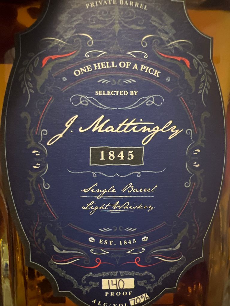 NV Bourbon 30 J. Mattingly Single Barrel Select 14-Year-Old Light ...