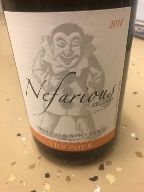 2018 Nefarious Cellars Viognier Defiance Vineyard, USA, Washington ...