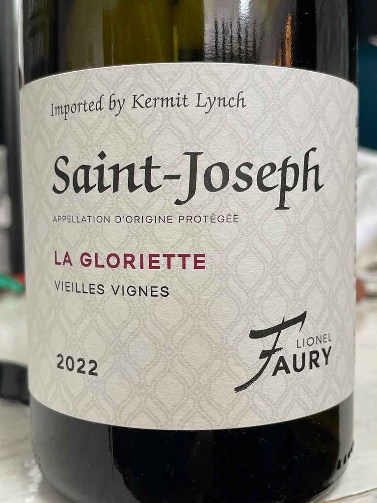 2022 Domaine Faury St. Joseph La Gloriette Vieilles Vignes, France ...