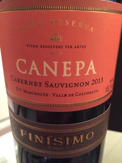 2013 Canepa Cabernet Sauvignon Gran Reserva Finisimo, Chile, Rapel ...
