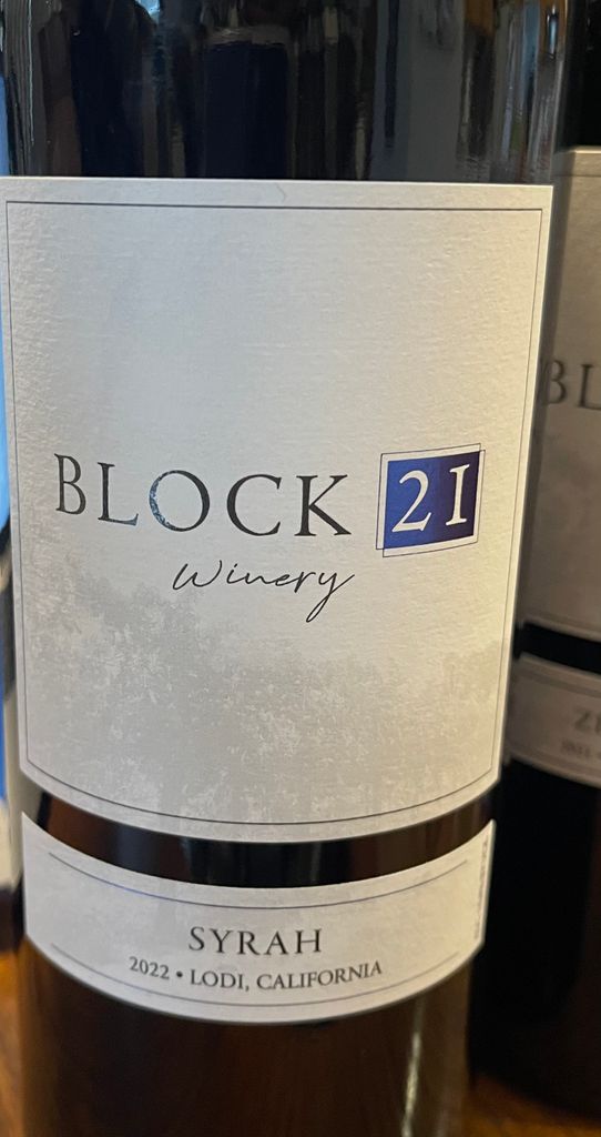 2022 Block 21 Syrah, USA, California, Central Valley, Lodi - CellarTracker