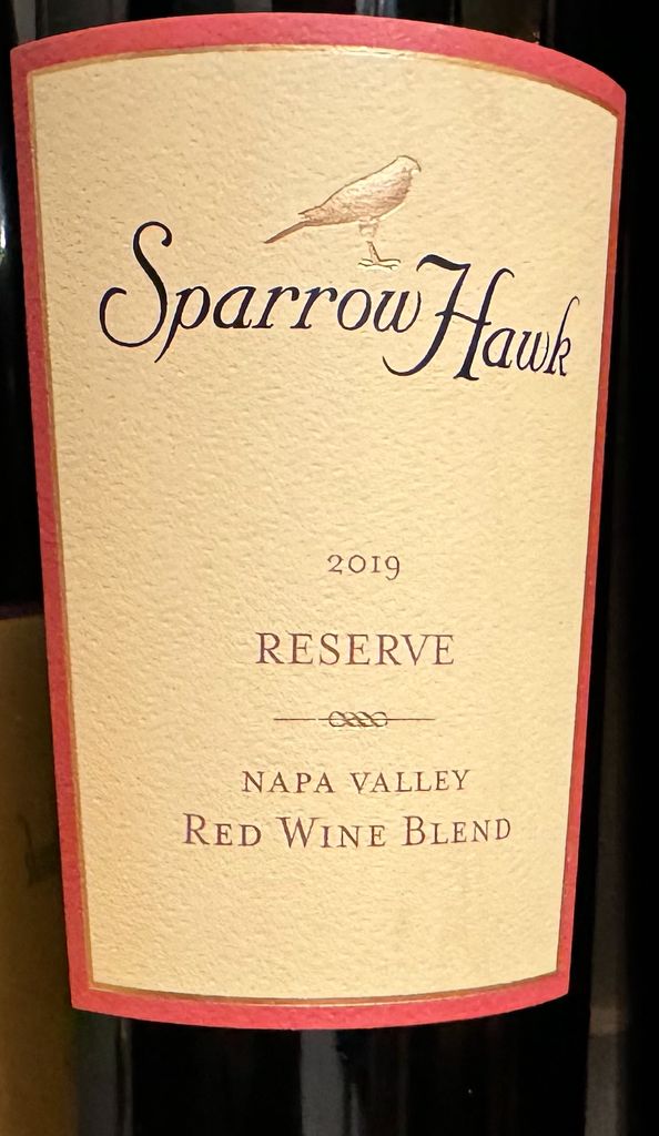 2019 Sparrow Hawk Reserve, USA, California, Napa Valley - CellarTracker