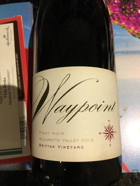 2013 Waypoint Pinot Noir Brittan Vineyard, USA, Oregon, Willamette ...