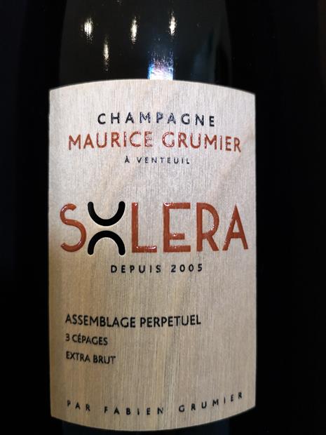 NV Maurice Grumier Champagne Cuvée Solera, France, Champagne ...