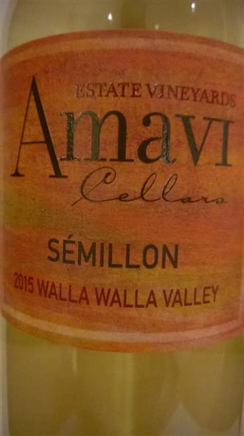 2015 Amavi Cellars Sémillon, USA, Washington, Columbia Valley, Walla ...