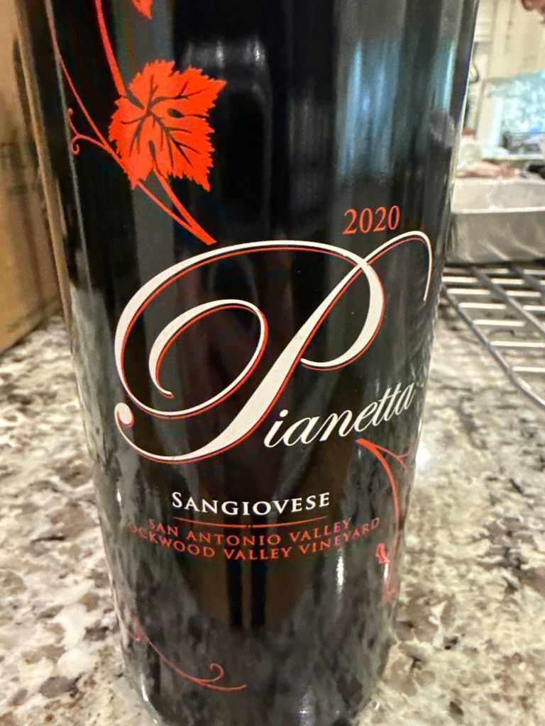 2020 Pianetta Sangiovese, USA, California, Central Coast, Monterey ...