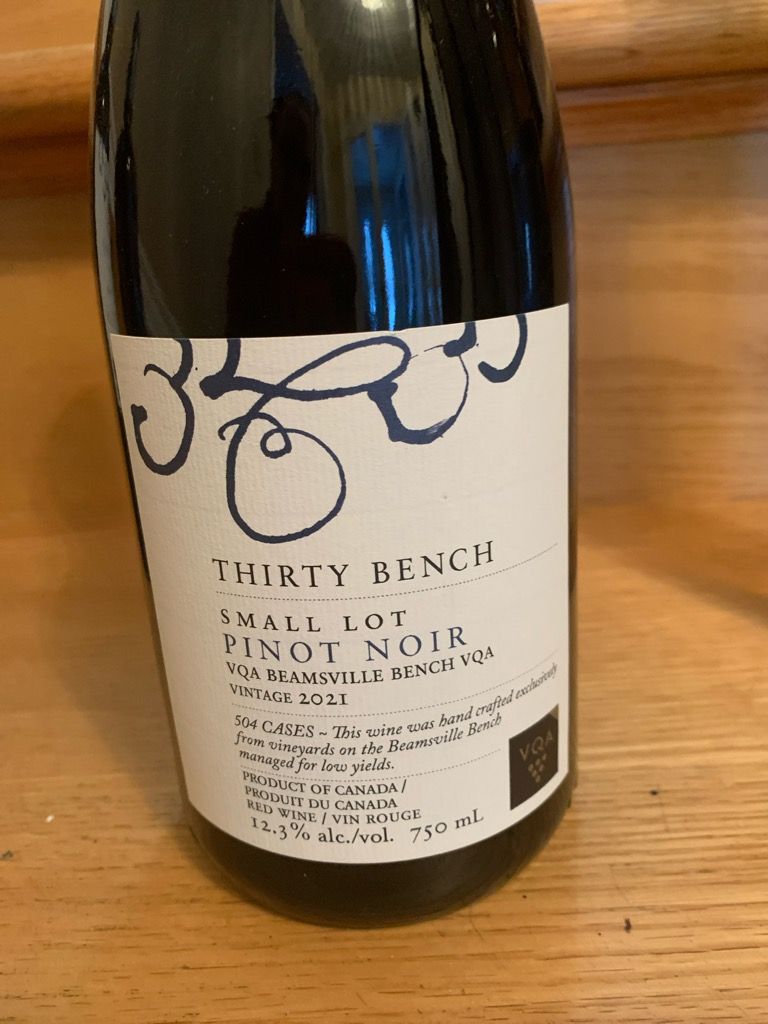2021 Thirty Bench Pinot Noir Small Lot, Canada, Ontario, Niagara ...