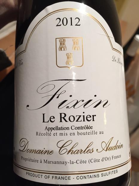2013 Domaine Charles Audoin Fixin Le Rozier, France, Burgundy, Côte de ...