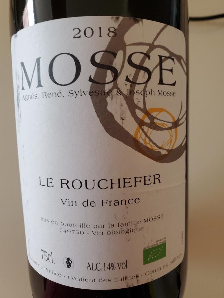 2018 Agnès et René Mosse Blanc Le Rouchefer, France, Loire Valley, Vin ...