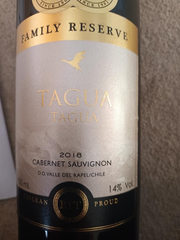 2018 Tagua Tagua Cabernet Sauvignon Paisajes de Chile Family Reserve ...