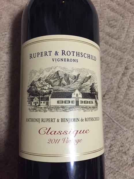 2011 Rupert & Rothschild Classique, South Africa, Coastal Region ...
