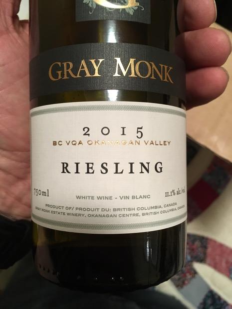 2015 Gray Monk Estate Winery Riesling, Canada, British Columbia ...