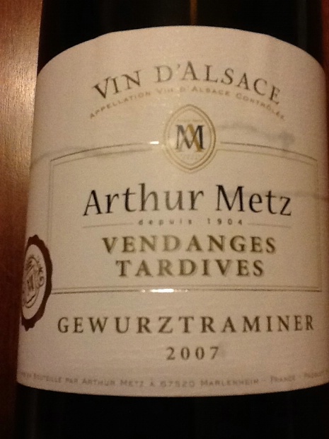 2007 Arthur Metz Gewurztraminer Vendanges Tardives, France, Alsace ...