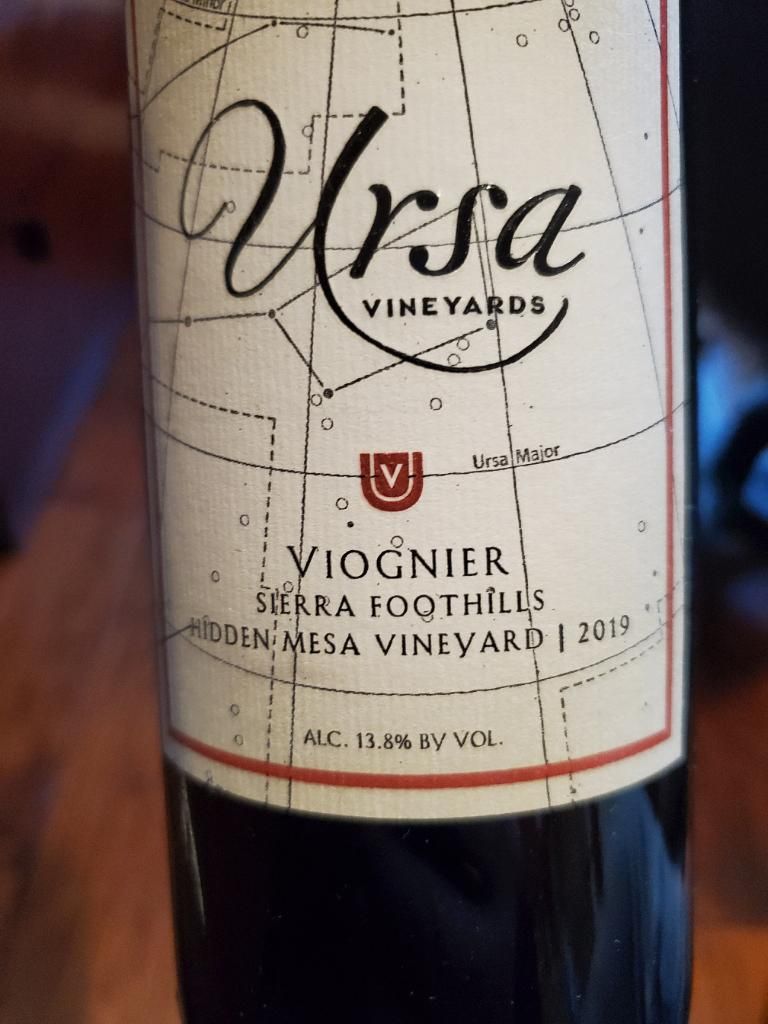 2018 Ursa Vineyards Viognier Hidden Mesa Vineyard, USA, California ...