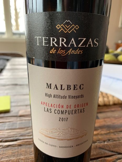 2017 Terrazas de Los Andes Malbec High Altitude Vineyards, Argentina ...