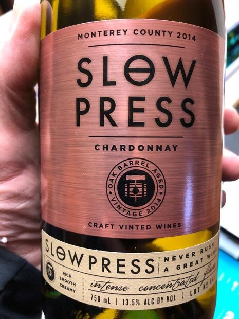 2014 Slow Press Wines Chardonnay, USA, California, Central Coast ...