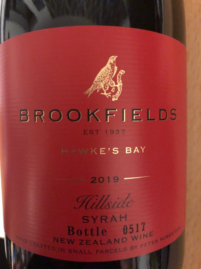 2019 Brookfields Syrah Hillside, New Zealand, North Island, Hawke's Bay ...