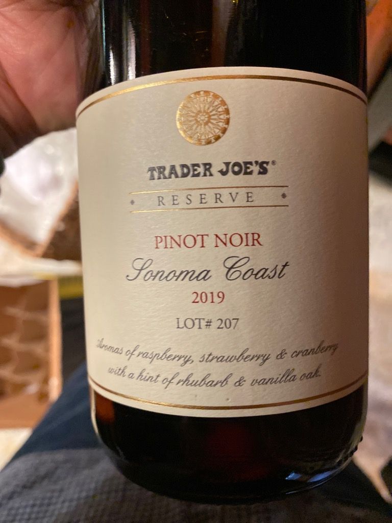 2019 Trader Joe's Pinot Noir Reserve Lot #97, USA, California, Sonoma ...