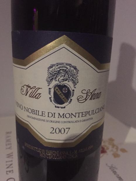 2007 Villa S. Anna Vino Nobile di Montepulciano, Italy, Tuscany ...