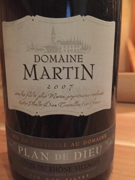 2007 Domaine Martin Côtes du Rhône Villages Plan de Dieu, France, Rhône ...