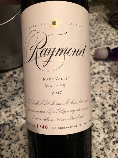 2017 Raymond Malbec Small Lot Collection, USA, California, Napa Valley ...