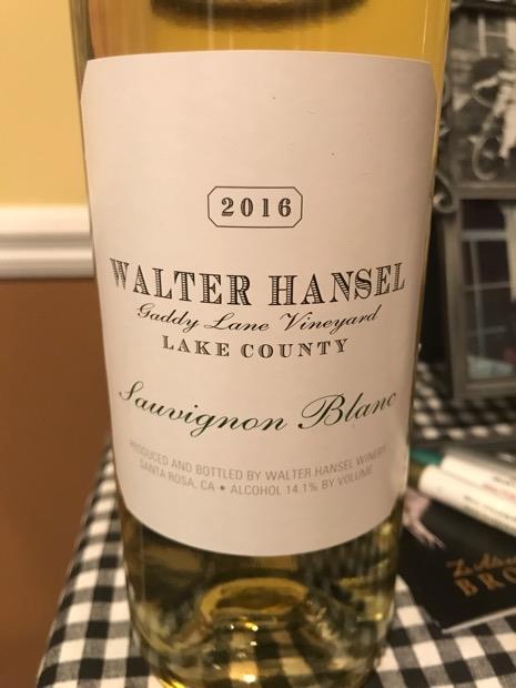 2016 Walter Hansel Winery Sauvignon Blanc Gaddy Lane Vineyard, USA ...
