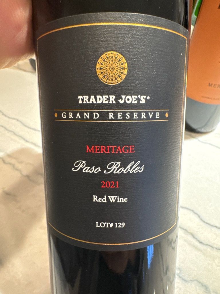 2021 Trader Joe's Grand Reserve Meritage Lot# 129, USA, California ...